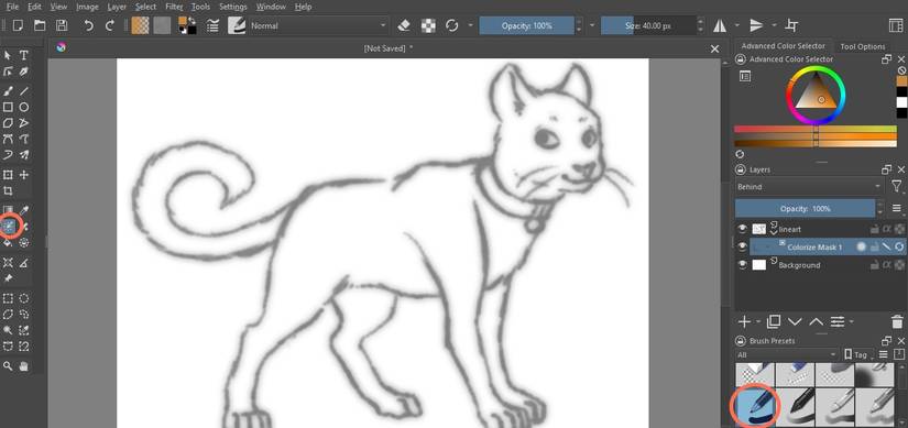 How to Color Faster in Krita Using the Colorize Mask Feature