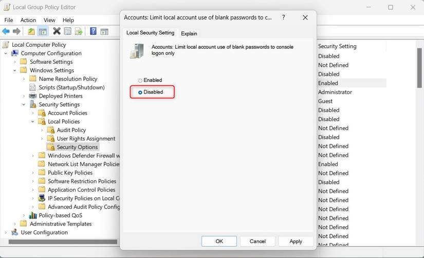 How to Connect Remote Desktop Without a Password in Windows 11