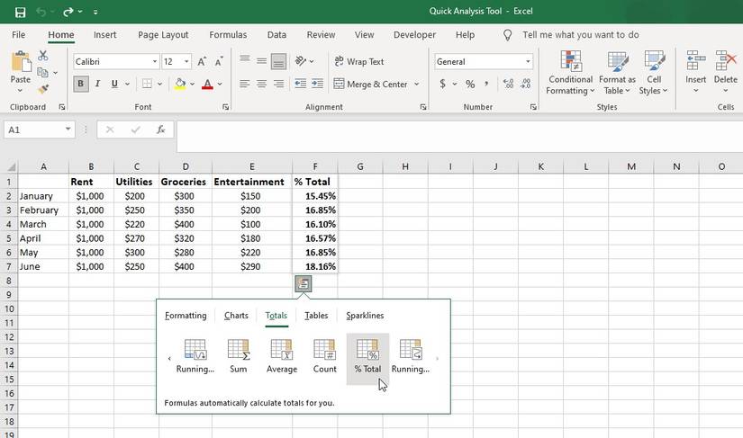 How to Use the Quick Analysis Tool in Excel