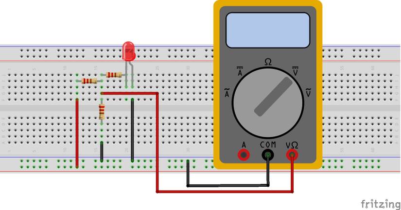 current divider circuit breadboard