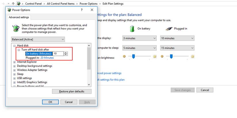How to Turn Off Your Hard Disk After Idling in Windows 10