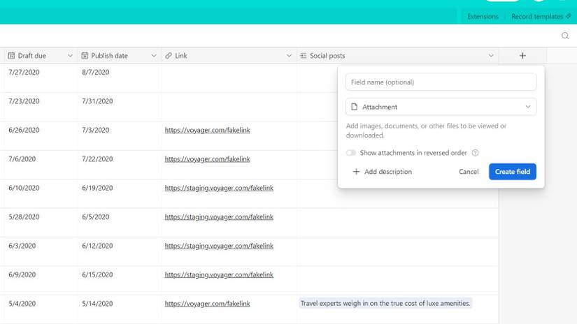 How to Use the Attachment Field in Airtable