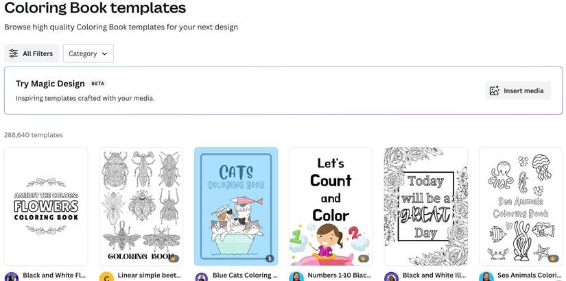 make a coloring page on canva