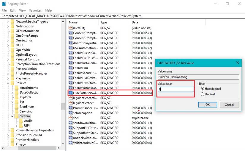 How to Activate or Deactivate Fast User Switching on Windows 10