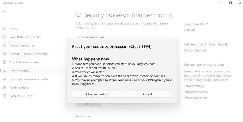 4 Ways to Clear the TPM on Windows 11