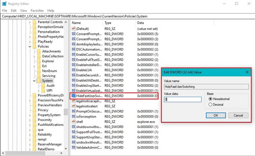 How to Activate or Deactivate Fast User Switching on Windows 10