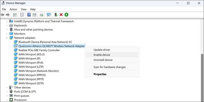 6 Ways to Fix Network Adapter Not Working in Windows