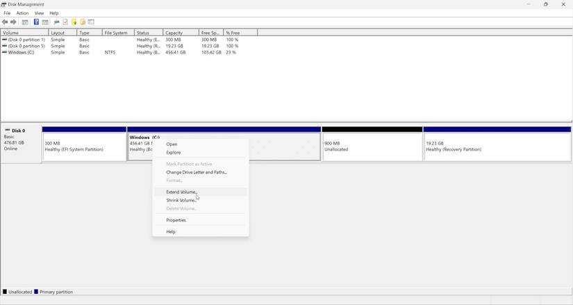 How to Fix a Grayed Out "Extend Volume" Option in Disk Management for Windows