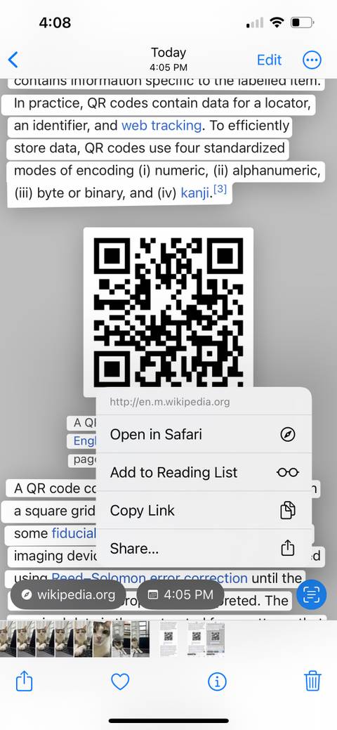 How to Scan a QR Code in a Picture or Photo on Your iPhone's Screen