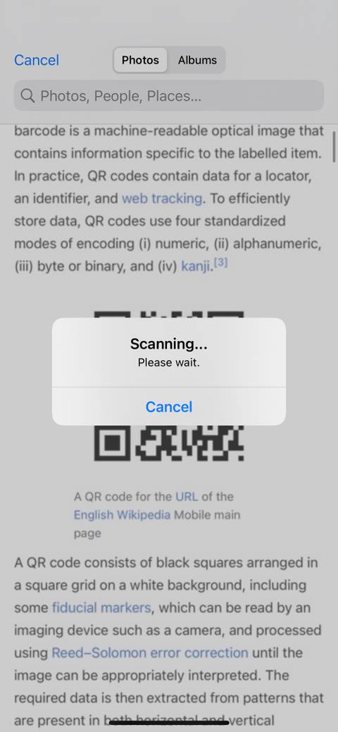 How to Scan a QR Code in a Picture or Photo on Your iPhone's Screen