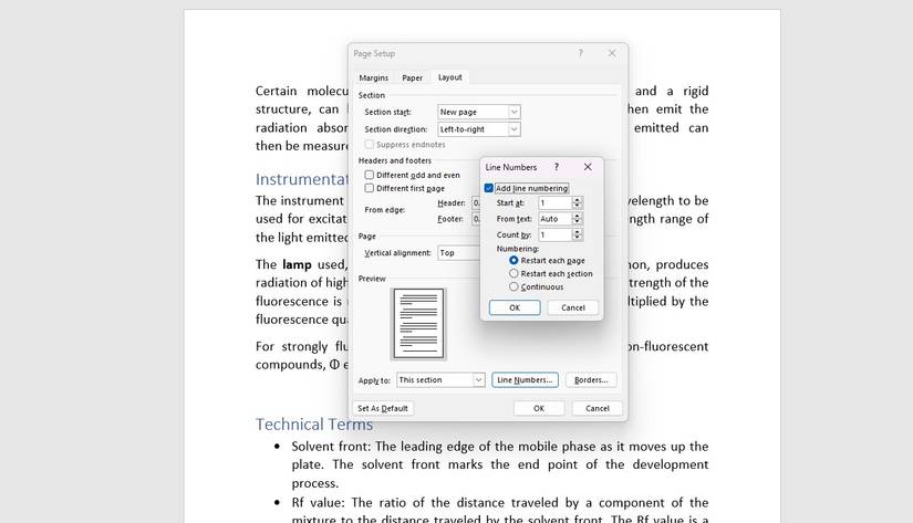 How to Add Line Numbers in Microsoft Word