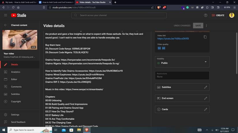 How to Add Cards and End Screens to Your YouTube Videos