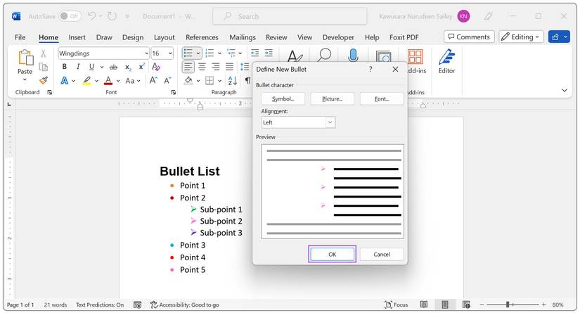 How to Change the Color of Bullet Points in Microsoft Word