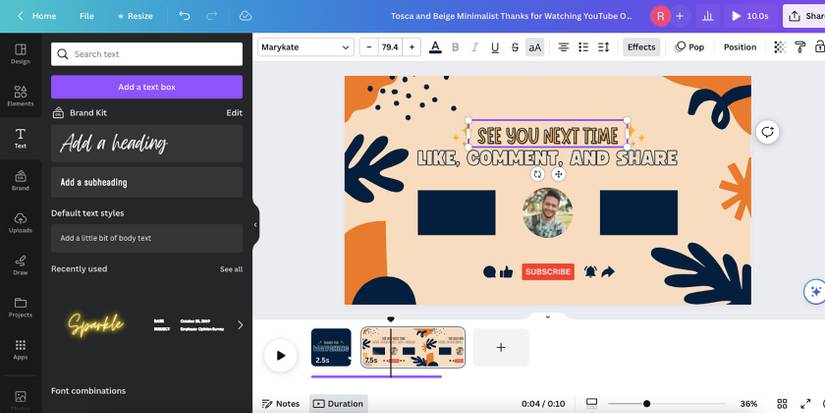 How to Design a YouTube End Card in Canva