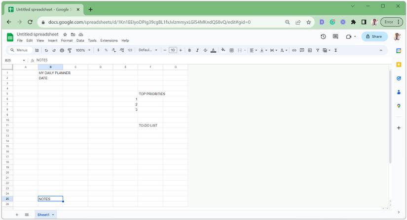 How to Create a Digital Planner in Google Sheets