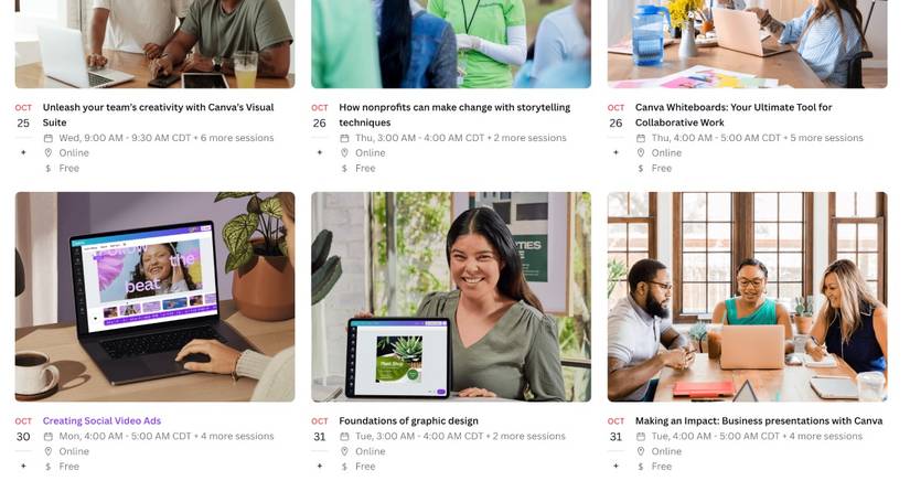 How to Join a Canva Event Live Learning Session