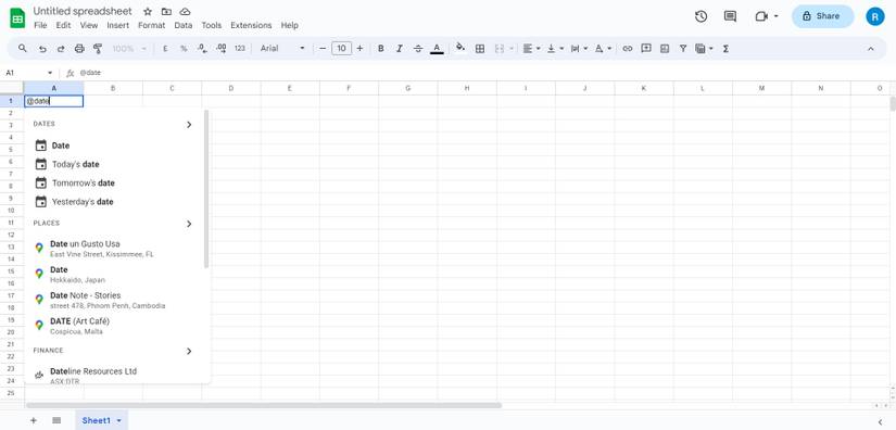 How to Insert Smart Chips in Google Sheets