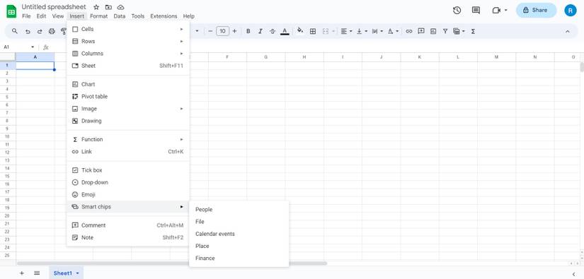 How to Insert Smart Chips in Google Sheets