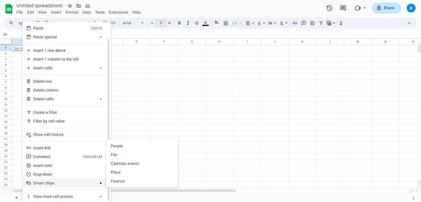 How to Insert Smart Chips in Google Sheets