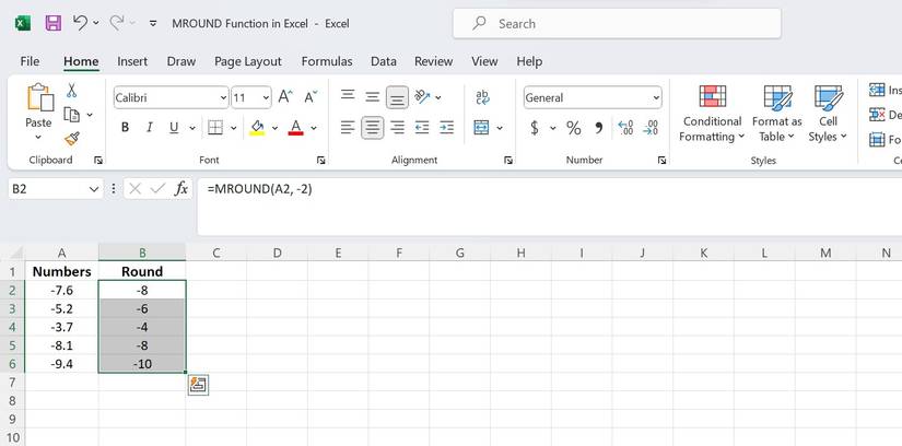 How to Use the MROUND Function in Excel