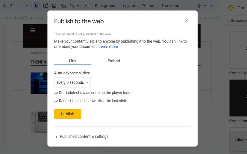 How to Make Google Slides Play Automatically