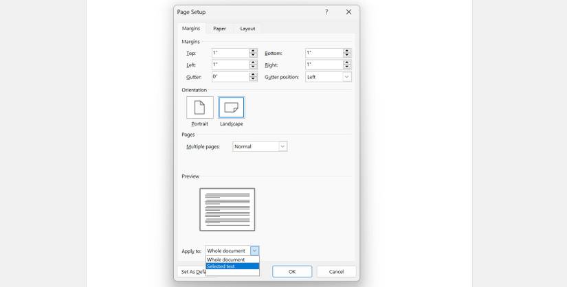 How to Change the Page Orientation to Landscape in Word