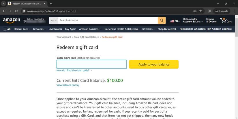 How to Add a Gift Card to Amazon & What to Do if You Can’t Redeem It