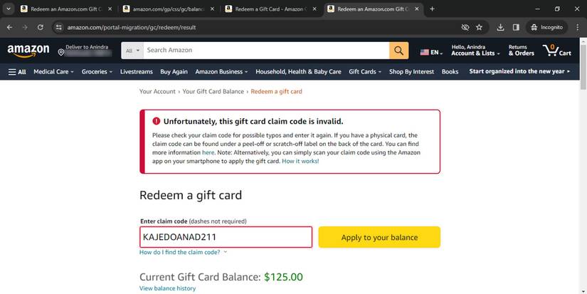How to Add a Gift Card to Amazon & What to Do if You Can’t Redeem It