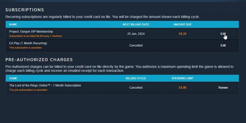 How to Cancel Recurring Subscriptions on Steam