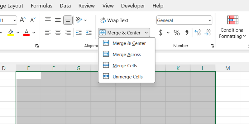 How to Easily Merge and Split Cells in Excel