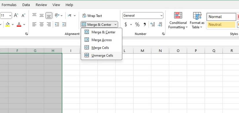 How to Easily Merge and Split Cells in Excel