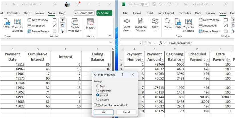Compare Data Side by Side with Excel’s Split Screen View