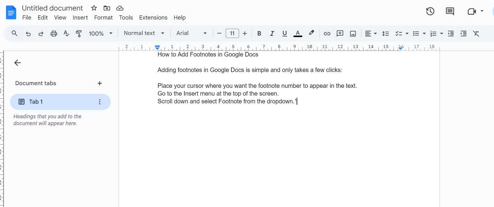 How to Add Footnotes in Google Docs