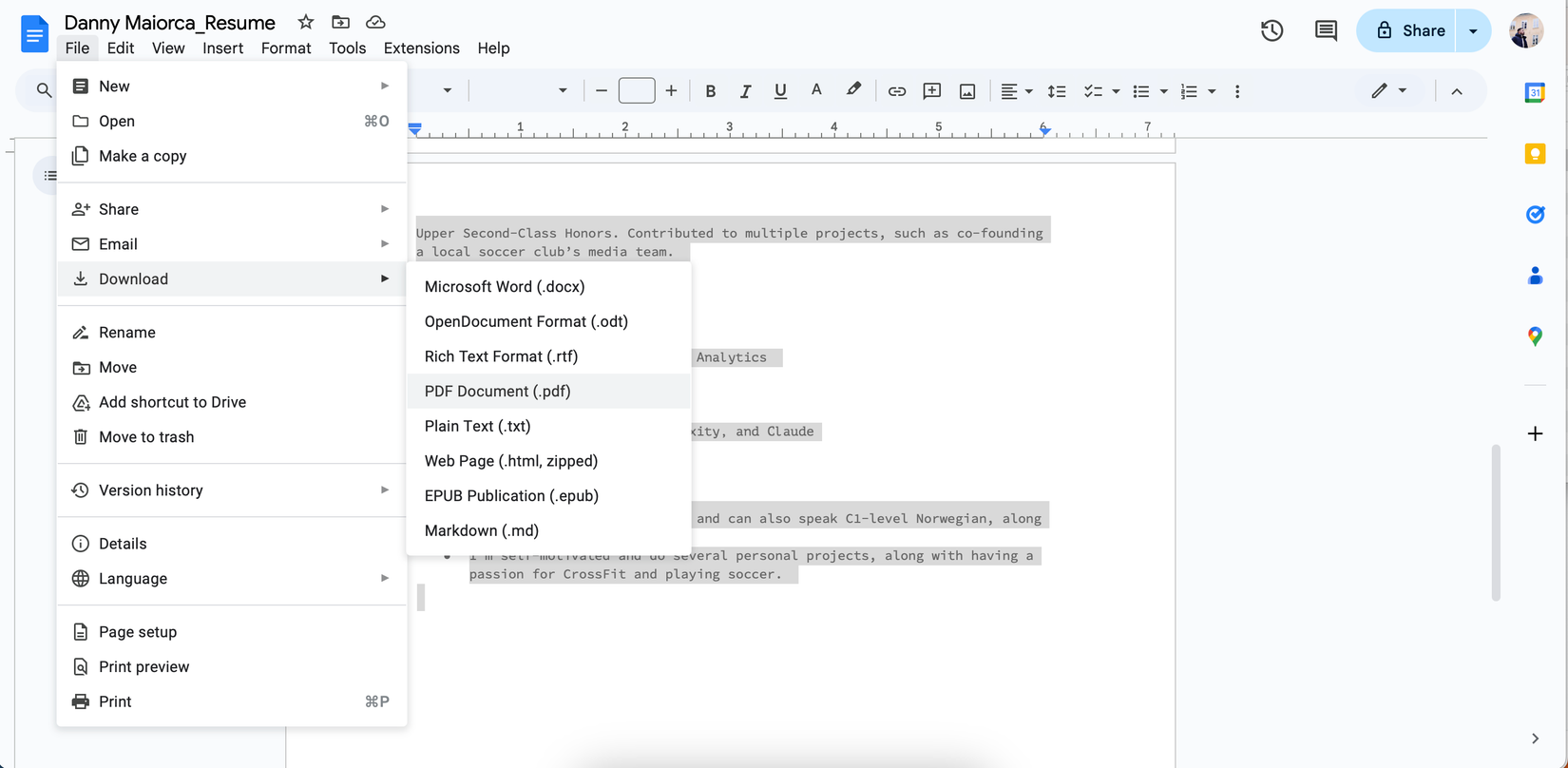 How I Create a Professional-Looking Resume in Google Docs