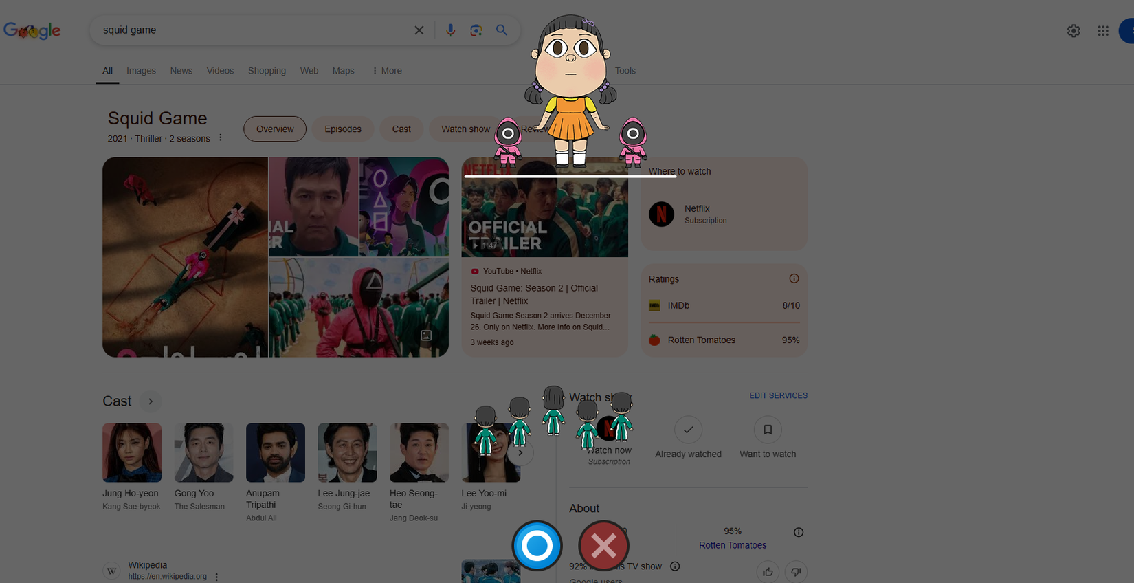 Google "Squid Game" Now to Play an Iconic Game From the Series