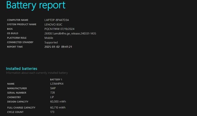 How to View Battery Cycle Count on a Windows Laptop
