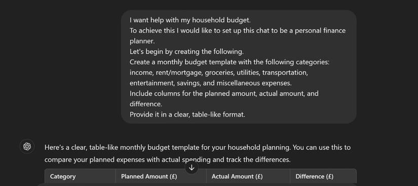 I Used ChatGPT to Create a Custom Budget, and It Worked (Up to a Point)