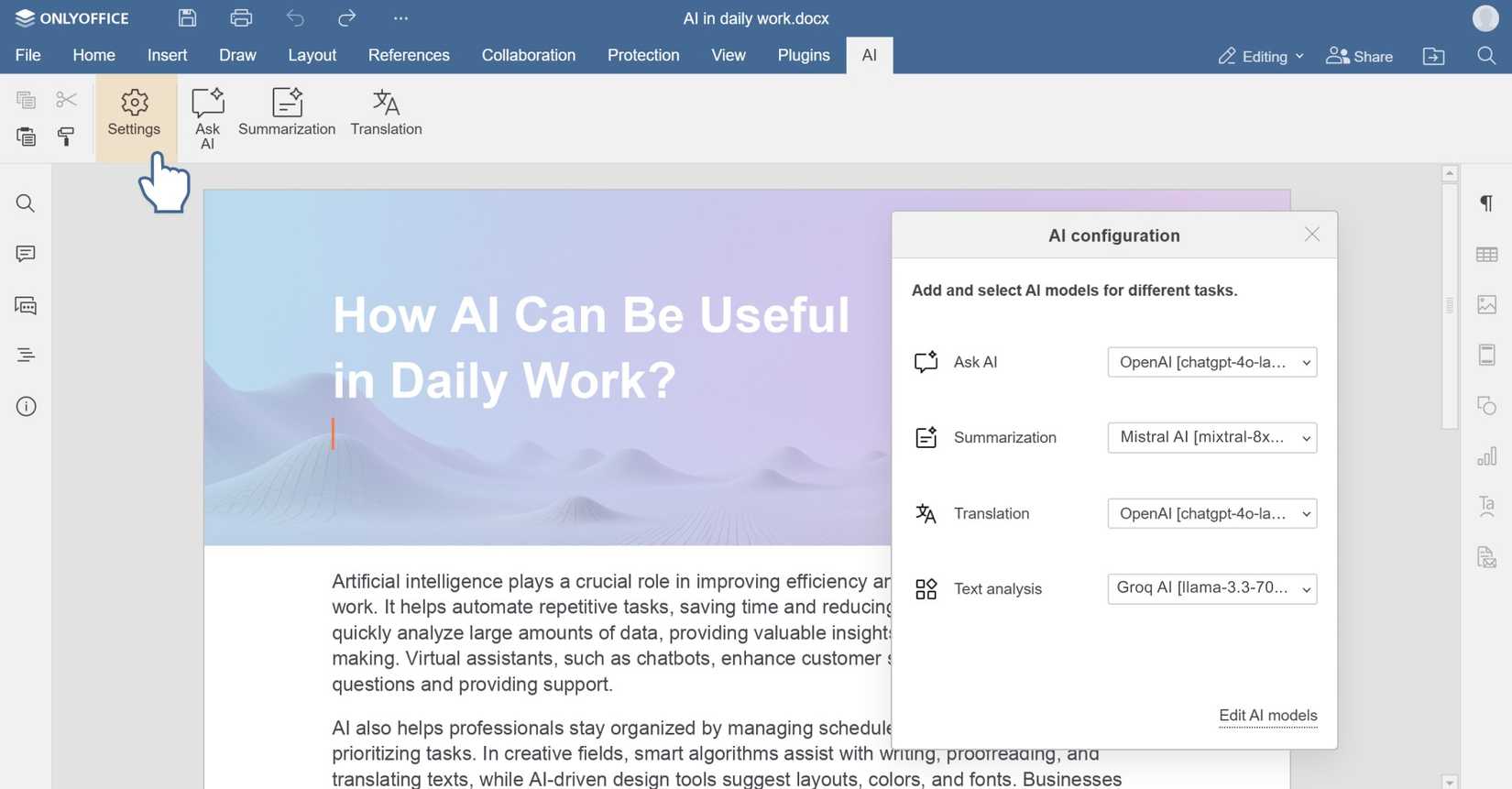 Unlocking the Power of AI in ONLYOFFICE