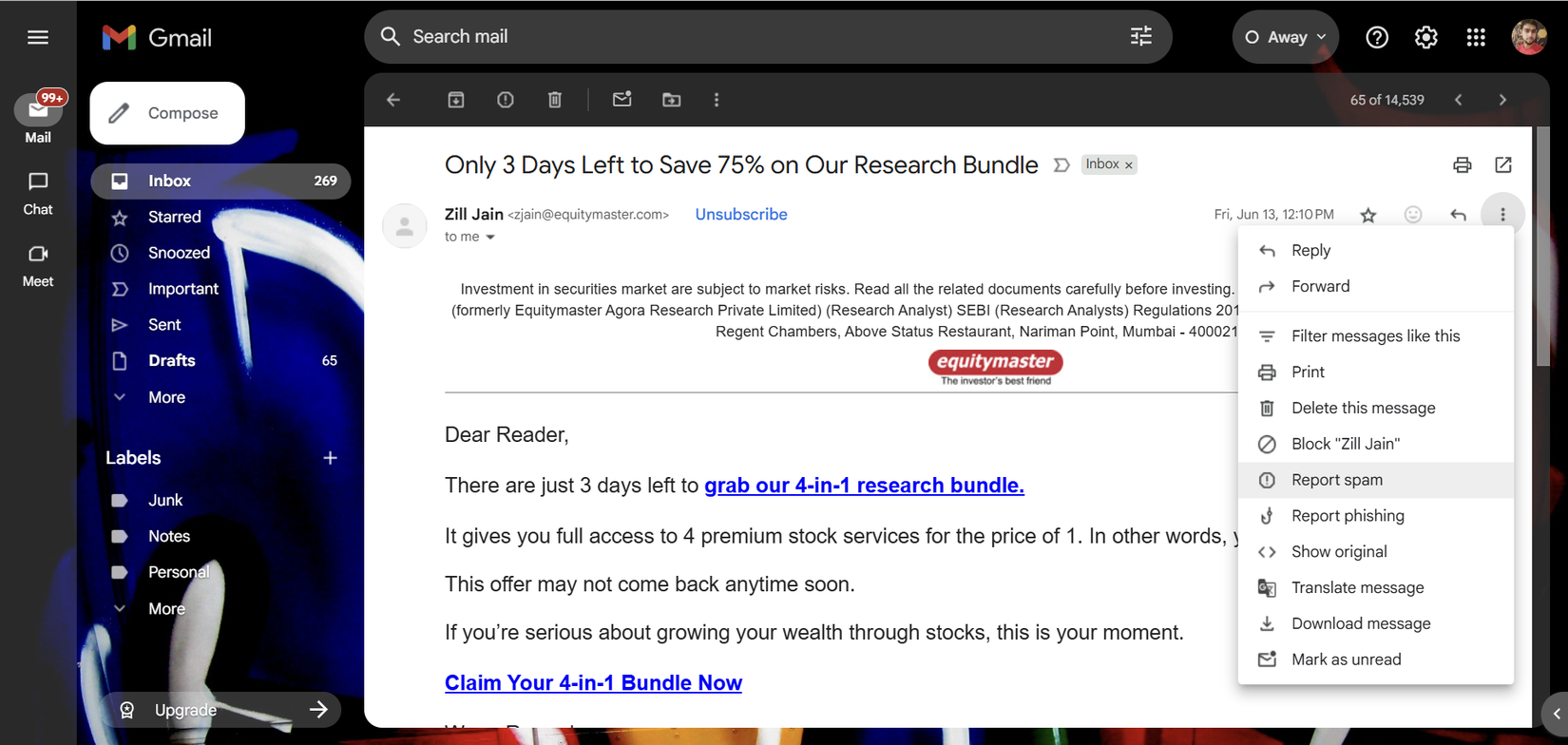 unsubscribe button phishing