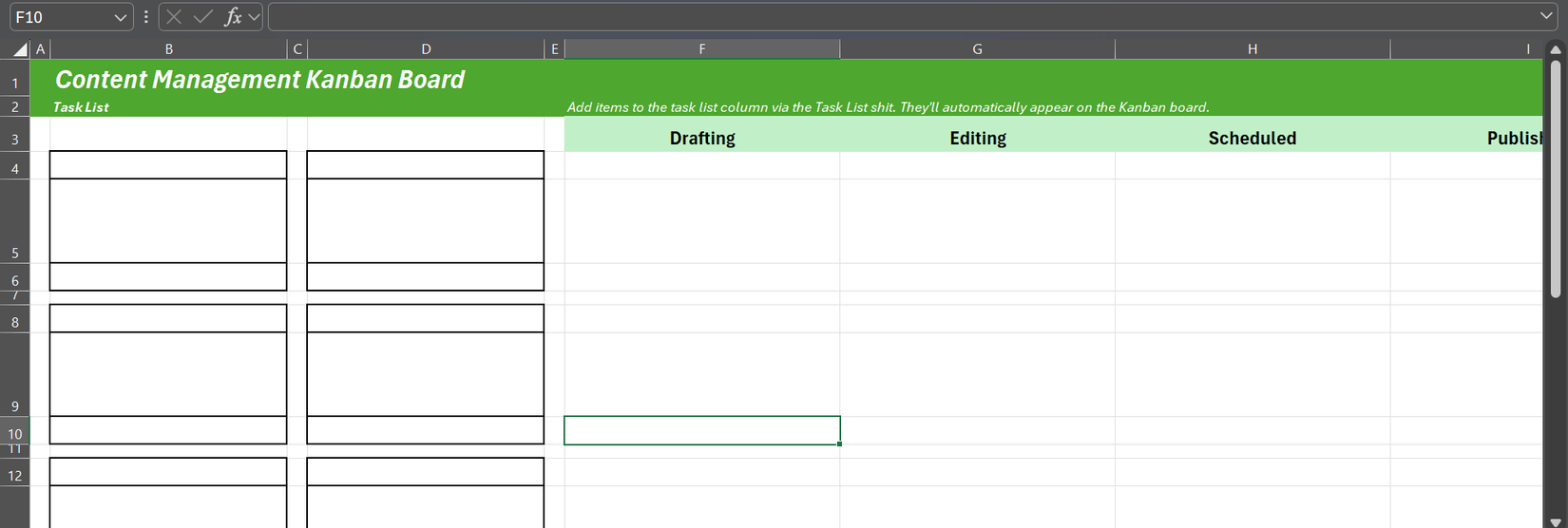kanban excel template microsoft