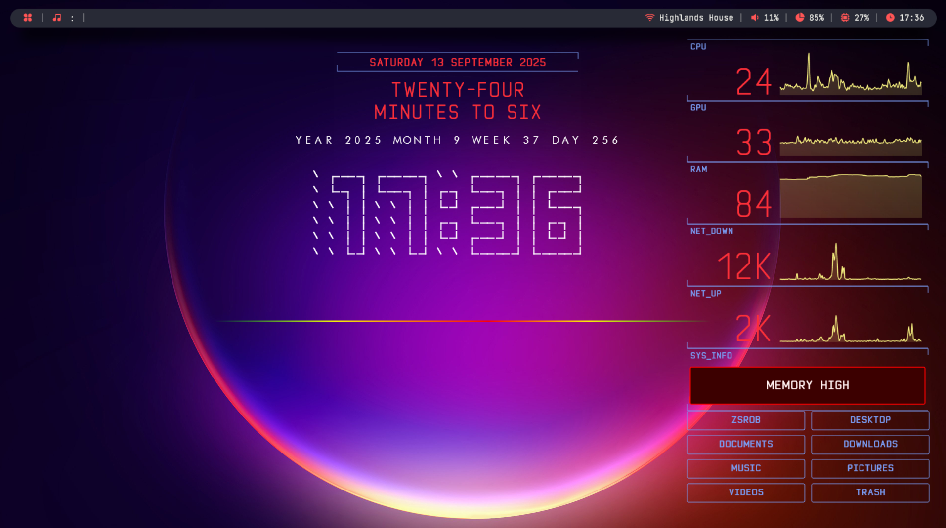 I built my own desktop dashboard with Rainmeter and now everything I need is at a glance