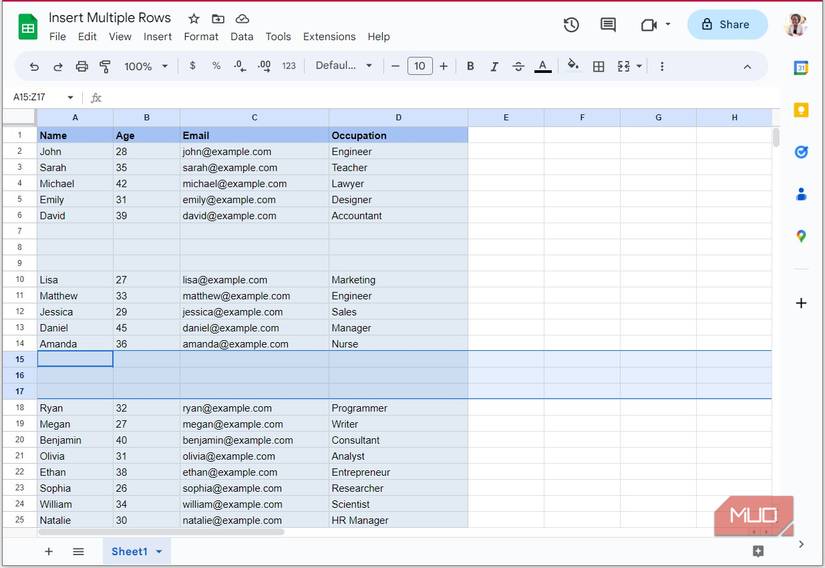How to Insert Multiple Rows in Google Sheets: 5 Easy Ways