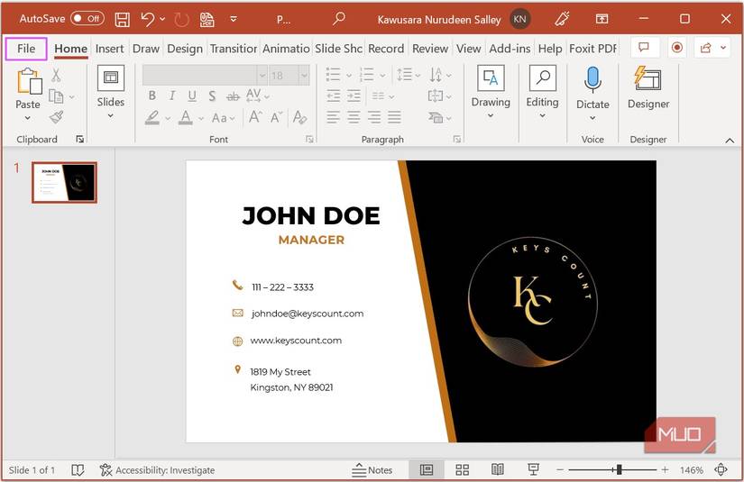 How to Design a Business Card in PowerPoint