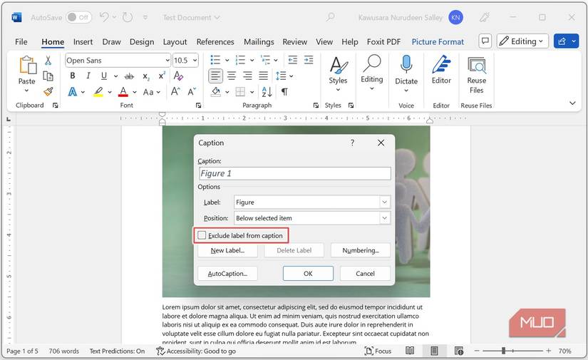 How to Add Captions to Figures and Tables in Microsoft Word