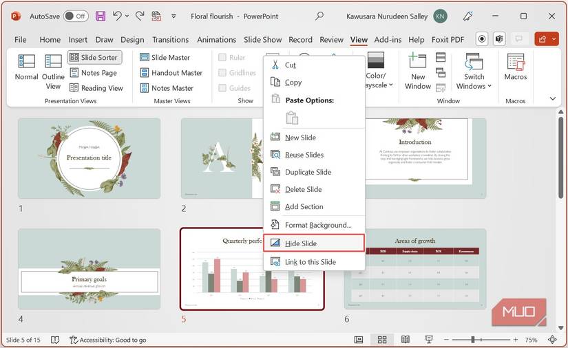 How to Hide or Unhide Slides in Microsoft PowerPoint