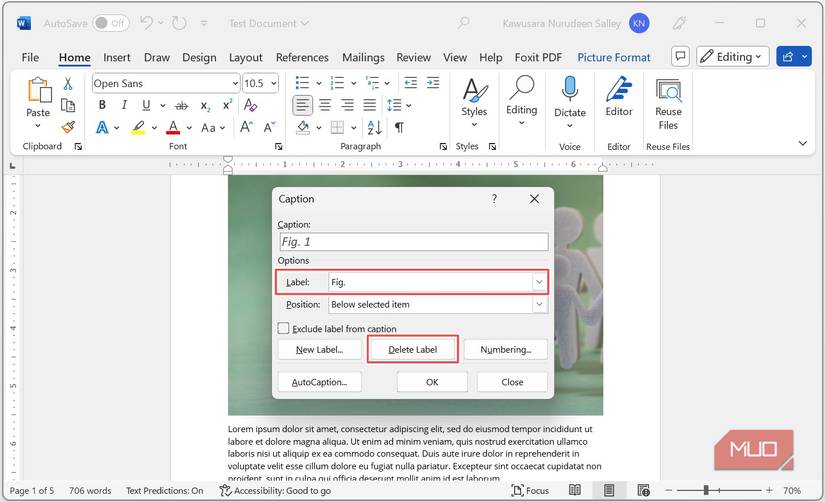 How to Add Captions to Figures and Tables in Microsoft Word
