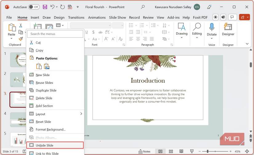 How to Hide or Unhide Slides in Microsoft PowerPoint