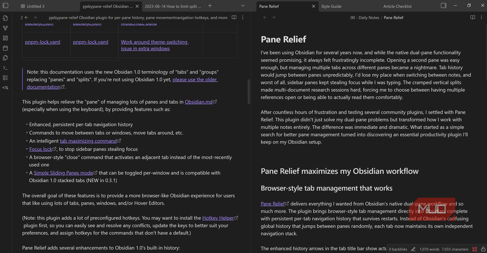 This Obsidian plugin finally gave me the dual-pane layout I wanted