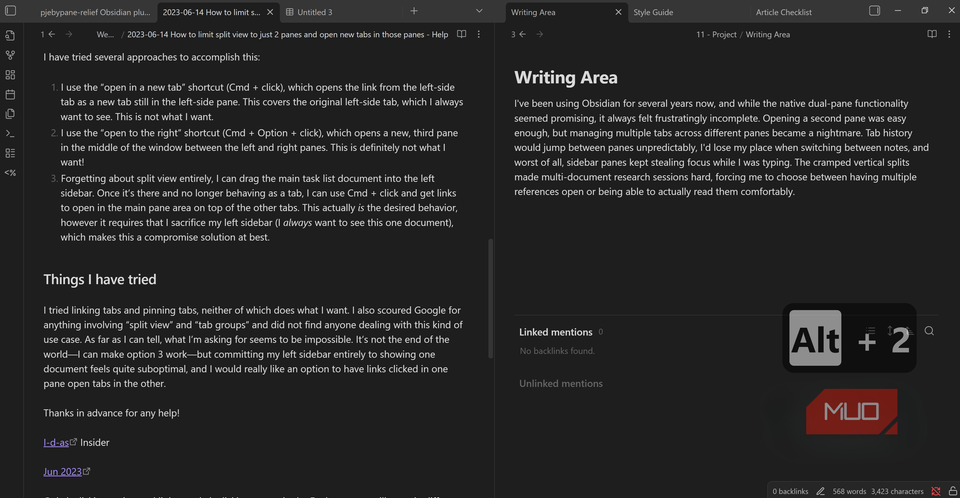 This Obsidian plugin finally gave me the dual-pane layout I wanted