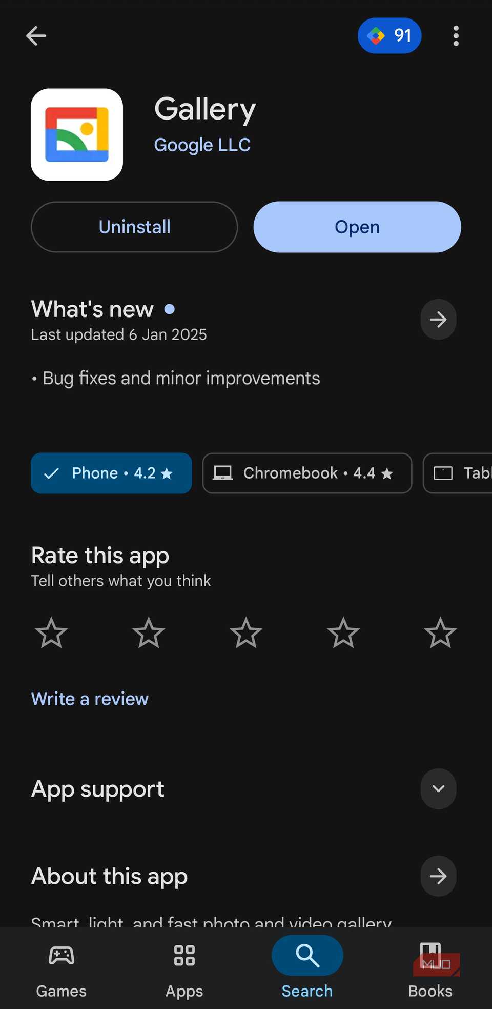 Google has a better photos app that only works offline